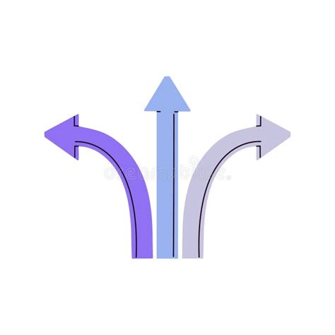 Road Pointer With 3 Arrows Pointing Direction Left Right Forward Triple Sign Of Fork Option