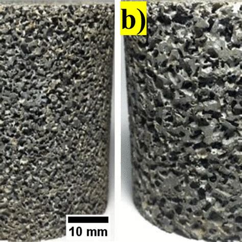 Al A356 Foam Samples A 2 Mm Particle Size B 4 Mm Particle Size Download Scientific Diagram