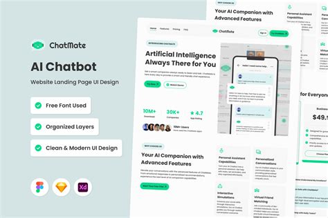 Chatmate Ai Chatbot Website Landing V2 Graphic By Twinletter · Creative Fabrica