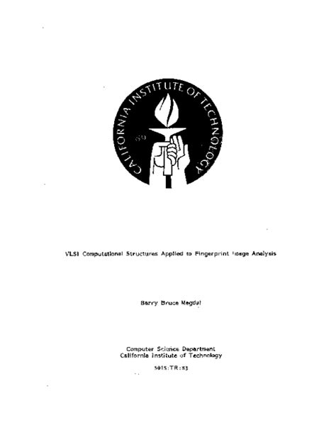 Pdf Vlsi Computational Structures Applied To Fingerprint Image Analysis Barry Megdal