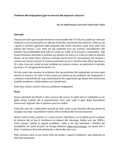 Pdf Problemet Dhe Keqkuptimet Gjatë Të Mësuarit Dhe Kuptuarit E Thyesave