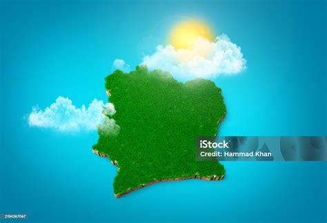 코트디부아르 지도 토양 토지 지질학 단면 잔디와 바위 지상 텍스처 3d 그림 0명에 대한 스톡 사진 및 기타 이미지 0명