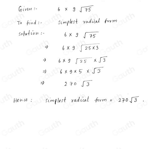 Solved What Is The Product Of 6 And 9sqrt75 In Simplest Radical Form Answer Submit Answer