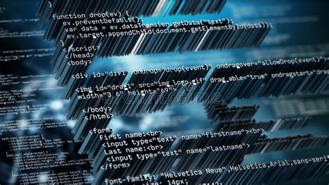 Abstract Code Background With Blue Color Tones 3d Illustration Stock