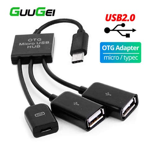 Guugei In Usb Type C Otg Hub Adapter Usb C Male To Usb Micro Female Usb Hub Cable