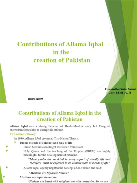 Allama Iqbal Contribution In Making Of Pakistan08 05 2023 Download Free Pdf Two Nation