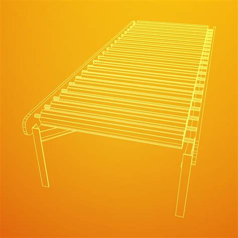 Premium Vector Wireframe Roller Conveyor