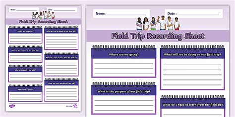 Recording Sheet Uae Field Trips Uae Resources Twinkl