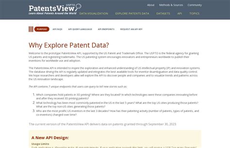 patentsview api apislist