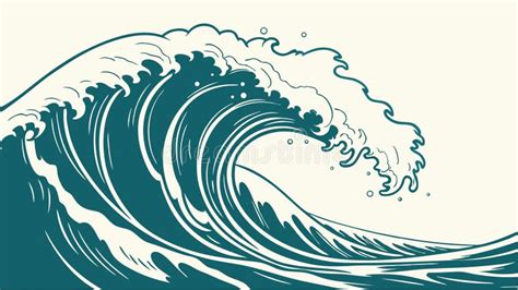 Ocean Wave Illustration Sea Wave Dynamic Water And Marine Nature Vector Design Generative Ai