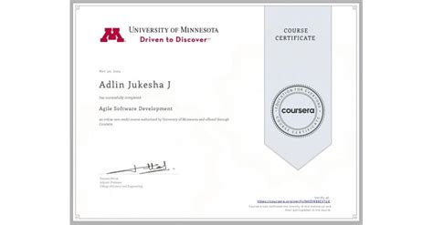 Adlin Jukesha J On Linkedin I Recently Completed Agile Software Development From University Of