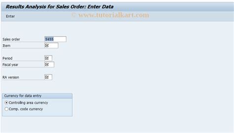 KKA SAP Tcode Create RA Data For Sales Order