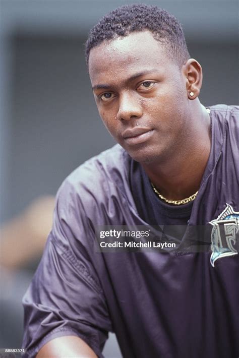 Edgar Renteria 16 Of The Florida Marlins Looks On Before A Baseball