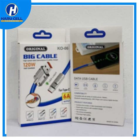 Jual Kabel Data Ko 06 120w 6a Fast Charge Type C Shopee Indonesia