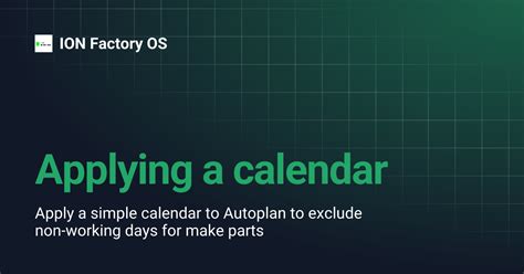 Applying A Calendar Ion Factory Os