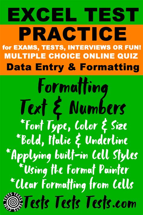 Formatting Text In Excel Formatting Numbers Excel Test Excel 2016 Test