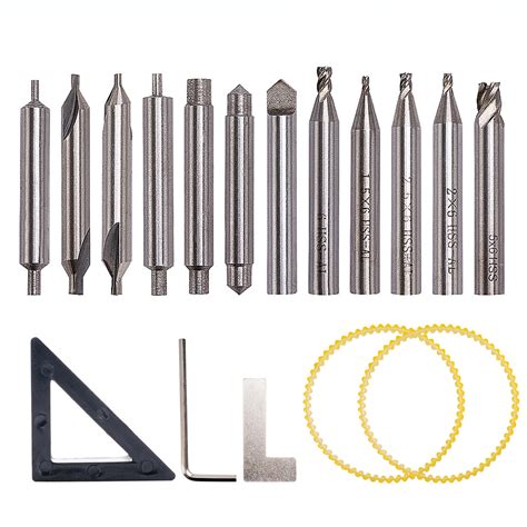 12pcs Hss Milling Cutter Drill Bit Set Vertical Spare Parts For Key