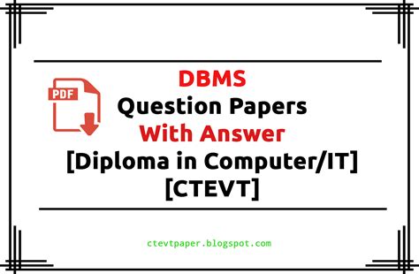 Question Paper Solution Dbms Ctevt