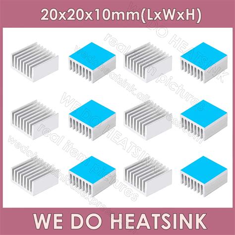 우리는 열 테이프가 있거나없는 방열판 20x20x10 Mm를 수행합니다 Ic 칩셋용 실버 방열판 알루미늄 쿨러 라디에이터 냉각