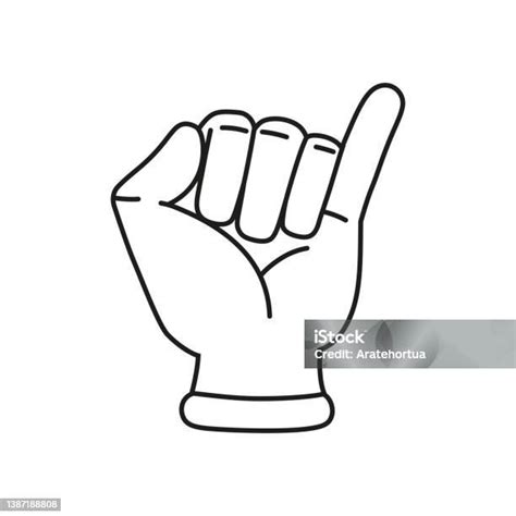 제스처 벡터를 수행하는 격리 된 손 만화 개요 아이콘 가리키기에 대한 스톡 벡터 아트 및 기타 이미지 가리키기 남성 다양 Istock