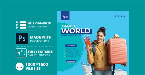 Tourism Travel Agency Flyer Template Latest Design