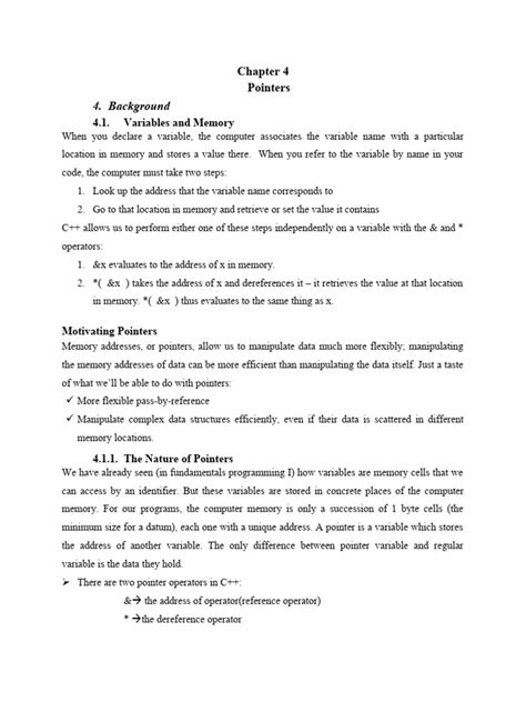 Chapter Four Pdf Pointer Computer Programming Variable