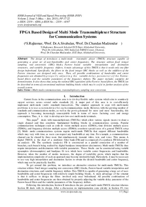 pdf fpga based design of multi mode transmultiplexer structure for