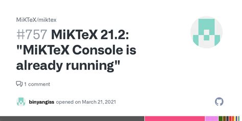 Miktex 212 Miktex Console Is Already Running · Issue 757 · Miktex