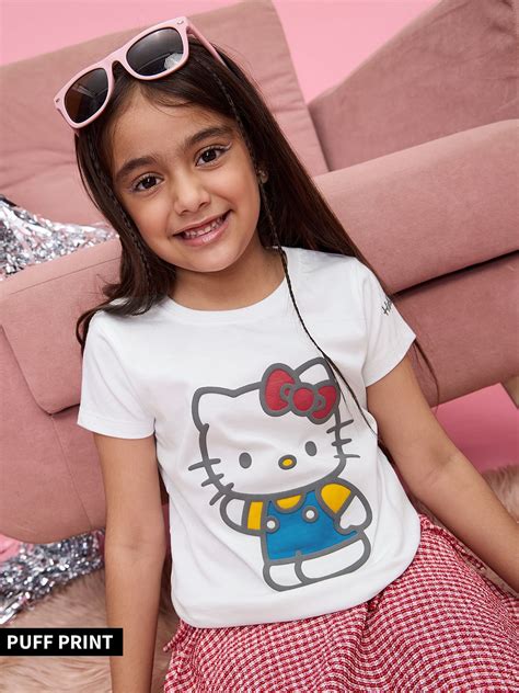 Buy Hello Kitty Kitty White Girls Cotton T Shirts Online