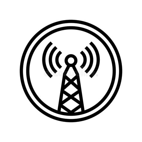 Electromagnetic Interference Label Line Icon Vector Illustration Stock Illustration