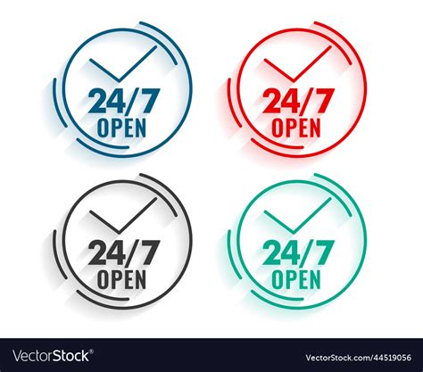 247 Open For Service And Support Royalty Free Vector Image