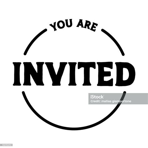 여러분을 초대합니다 초대장 디자인 원 프레임 안의 텍스트입니다 현대 타이포그래피 레터링 결혼식 하객에 대한 스톡 벡터 아트 및 기타 이미지 Istock