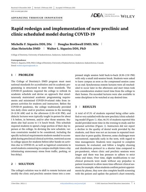 PDF Rapid Redesign And Implementation Of New Preclinic And Clinic