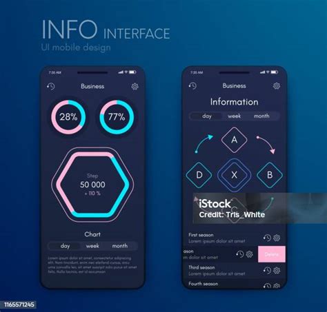 모바일 응용 프로그램 인터페이스 Ui 디자인 스톡 벡터 개념에 대한 스톡 벡터 아트 및 기타 이미지 개념 개체 그룹 그래프 Istock
