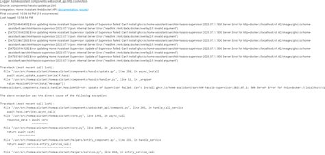 Supervisor Update Internal Server Error 500 And Losing My Sh T Installation Home Assistant