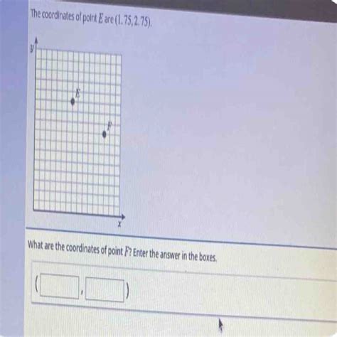 The Coordinates Of Point E Are 175275 What Are The Coordinates Of