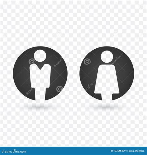 Vector Male And Female Icon Set Gentleman And Lady Toilet Sign Stock