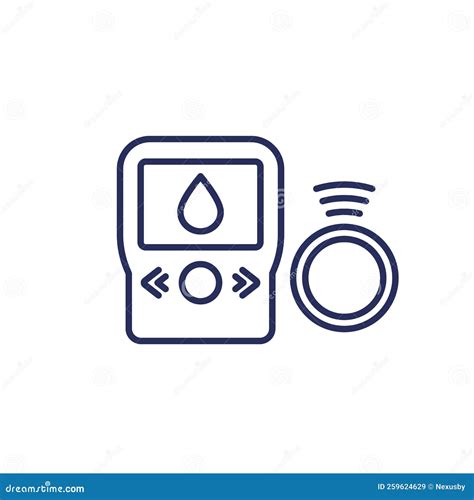Continuous Glucose Monitor Line Icon On White Stock Vector Illustration Of Control High