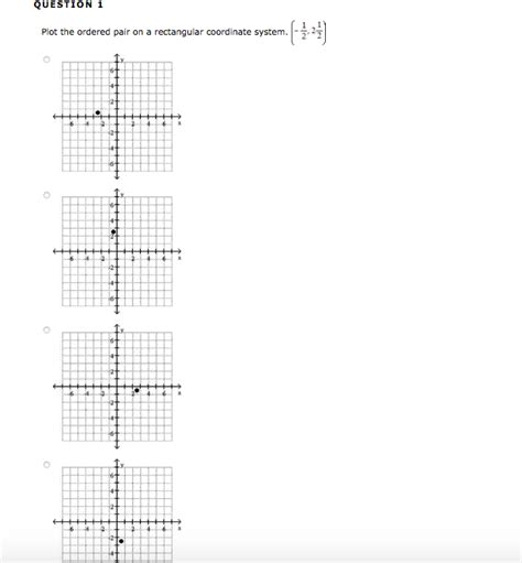 solved question 1 plot the ordered pair on a rectangular