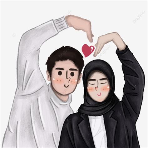귀여운 커플 사랑 커플 사랑 그림 이슬람 커플 그림 벡터 이슬람 커플 Png 일러스트 및 Psd 이미지 무료 다운로드 Pngtree