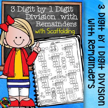 Digit Divided By Digit Division With Remainders With Scaffolding
