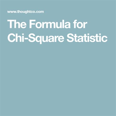 Learn About The Chi Square Statistic Formula And How To Use It