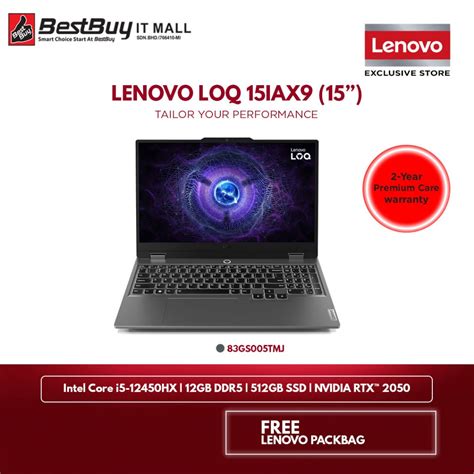 LENOVO LOQ IAX GS TMJ GAMING LAPTOP I HX GB RAM GB SSD RTX
