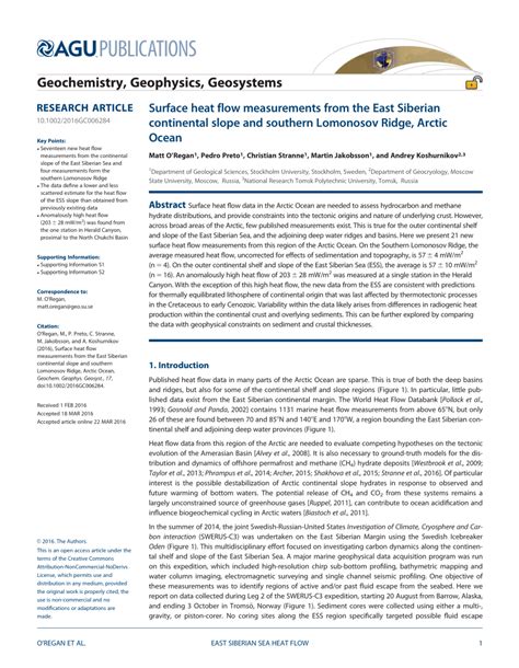 Pdf Surface Heat Flow Measurements From The East Siberian Continental
