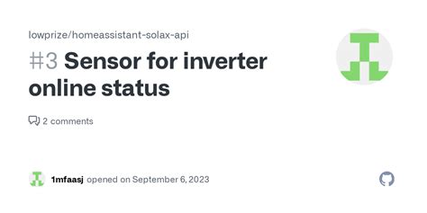 Sensor For Inverter Online Status · Issue 3 · Lowprize Homeassistant