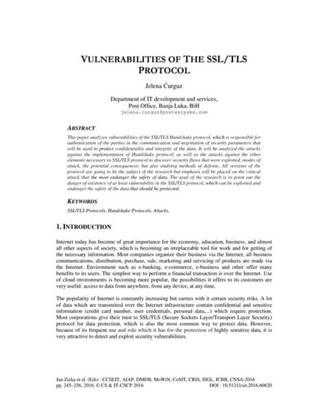 Vulnerabilities Of The Ssltls Protocol Pdf