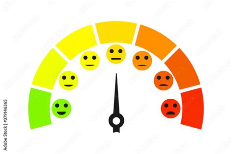 Set Of Colorful Speedometers Ratings Of Varying Degrees Of Satisfaction Ratings Of Different