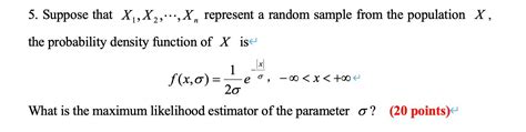Solved 5 Suppose That X1 X2 Xn Represent A Random Sample Chegg Com