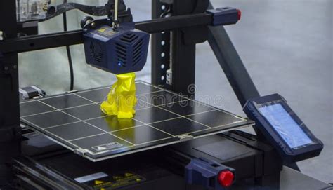 3d Printer Printing Prototype Molten Plastic Process Of Creating Prototype Model Stock Image