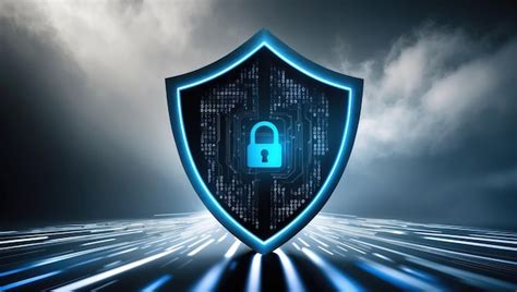 Abstract Representation Of Cybersecurity Shield With Digital Lock And